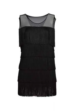 Norma Kamali Fringe Dress - Nero