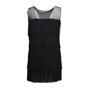 Norma Kamali Fringe Dress - Nero