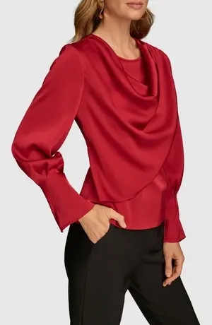 Donna Karan New York Satin Cowl Neck Top