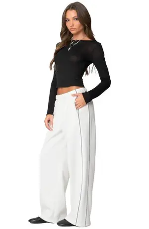 EDIKTED Piped Wide Leg Sweatpants