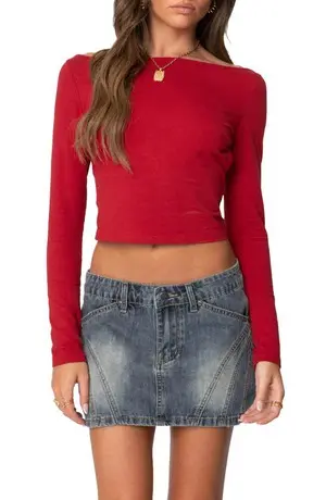 EDIKTED Valentine Open Back Crop Top