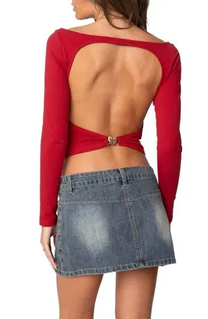 EDIKTED Valentine Open Back Crop Top