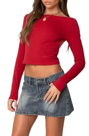 EDIKTED Valentine Open Back Crop Top