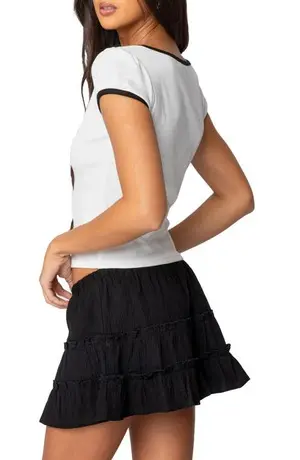EDIKTED Rashelle Contrast Bow Top