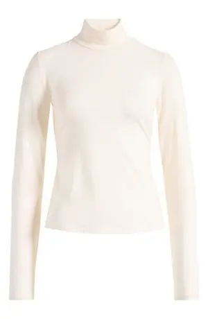 REFORMATION Nell Turtleneck Jersey Top - Horchata