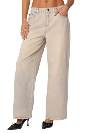 EDIKTED Low Rise Wide Leg Jeans