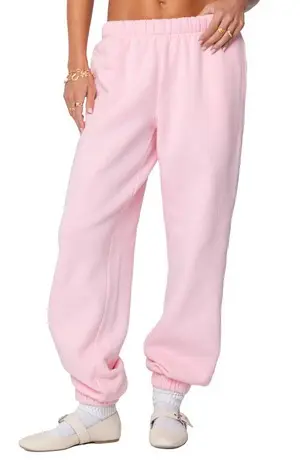 EDIKTED Clark Oversized Sweatpants - Light-pink