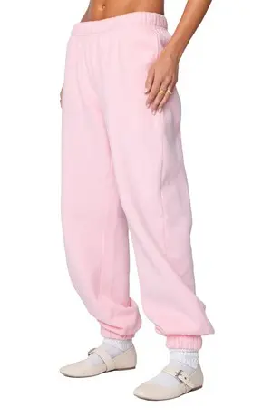 EDIKTED Clark Oversized Sweatpants - Light-pink