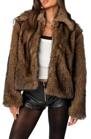 EDIKTED Faux Fur Jacket