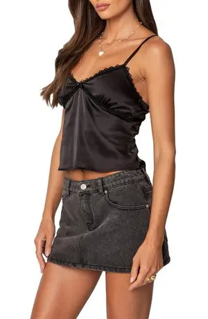EDIKTED Imani Satin Camisole - Black