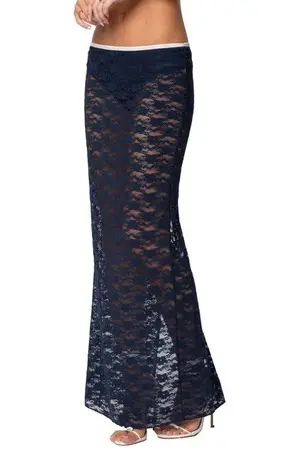 EDIKTED Vara Sheer Lace Maxi Skirt