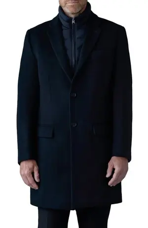 Mackage Skai-slb Virgin Wool Coat With Removable Down Bib - Black