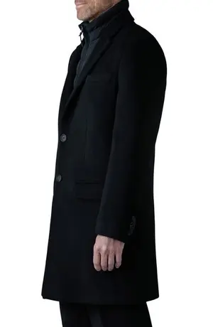 Mackage Skai-slb Virgin Wool Coat With Removable Down Bib - Black