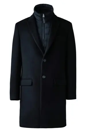 Mackage Skai-slb Virgin Wool Coat With Removable Down Bib - Black