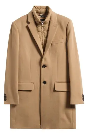 Mackage Skai-slb Virgin Wool Coat With Removable Down Bib - Light Camel