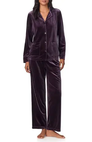 Ralph Lauren Long Sleeve Pajamas - Aubergine