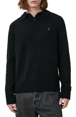 ALLSAINTS Statten Polo Sweater - Black