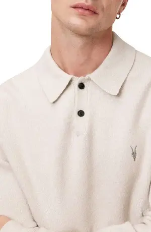 ALLSAINTS Statten Polo Sweater - Cloudy White