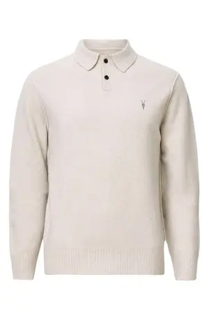 ALLSAINTS Statten Polo Sweater - Cloudy White