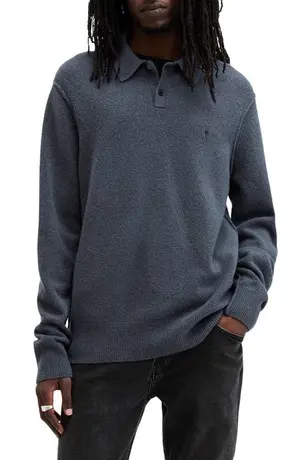 ALLSAINTS Statten Polo Sweater Smith Blue