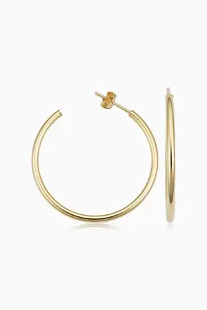 ORADINA 14k Gold Sicily Hoop Earrings - Yellow Gold