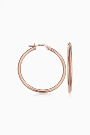 ORADINA 10k Gold Hoop Earrings - Rose Gold
