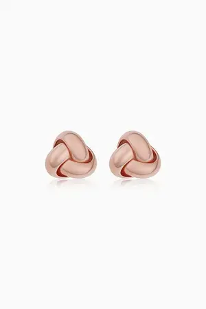 ORADINA 14k Gold Forget Me Knot Stud Earrings - Rose Gold