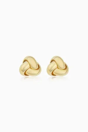 ORADINA 14k Gold Forget Me Knot Stud Earrings - Yellow Gold