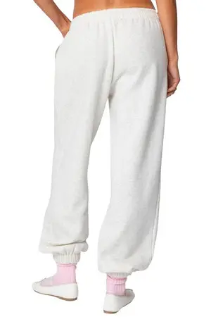EDIKTED Sasha Bow Detail Sweatpants - Gray-melange