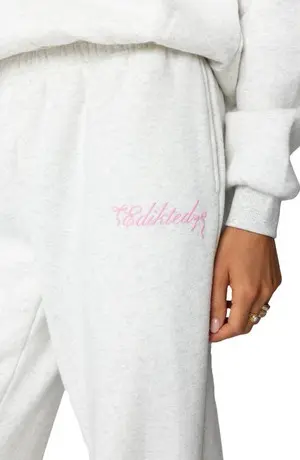 EDIKTED Sasha Bow Detail Sweatpants - Gray-melange