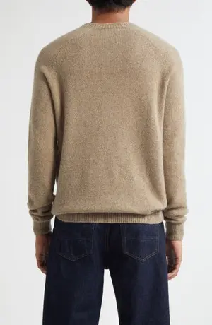 Sunspel Lambswool Crewneck Sweater - Sandstone