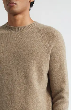 Sunspel Lambswool Crewneck Sweater - Sandstone