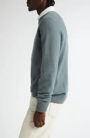 Sunspel Lambswool Crewneck Sweater - Smoke Green