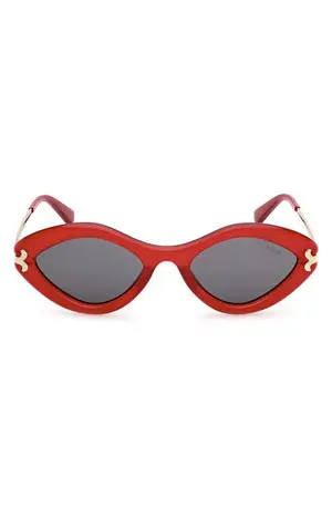 Emilio Pucci Geometric Sunglasses - Shiny Red / Smoke
