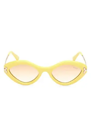 Emilio Pucci Geometric Sunglasses - Shiny Yellow / Gradient Brown