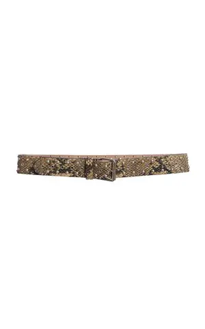 Dries Van Noten Python-effect Leather Studded Belt - Neutral
