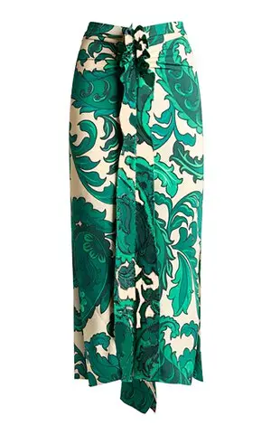 Etro Draped Jersey Midi Skirt - Green