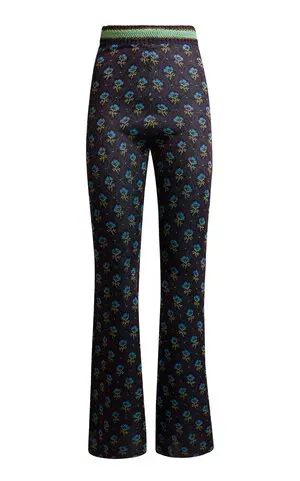Etro Printed Knit Flared Pants - Blue