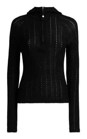 Etro Zipped Knit Cotton-blend Sweater - Black