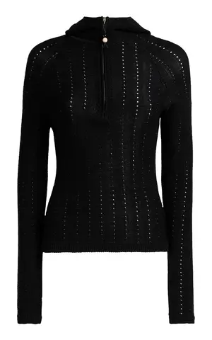 Etro Zipped Knit Cotton-blend Sweater - Black