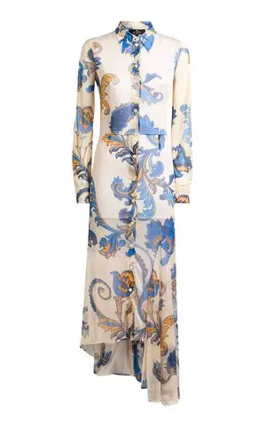 Etro Printed Jersey Maxi Shirt Dress - Multi