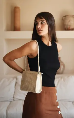 BEMBIEN Cece Woven Leather Shoulder Bag