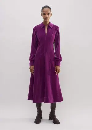 Cord Velour Midi Dresses