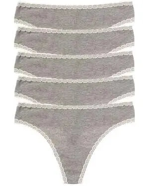 SKARLETT BLUE 3pk Adorned Thong - Grey