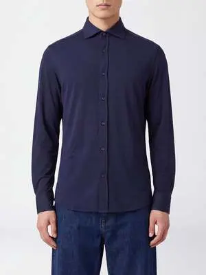 Brunello Cucinelli Slim Fit Cotton And Silk Shirt With French Collar - Cobalt