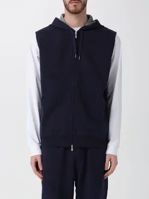 Brunello Cucinelli Brunello Cucinelli Sleeveless Zip-Up Hoodie Blue