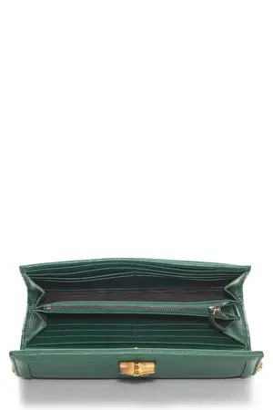 Gucci Leather Diana Bamboo Wallet On Chain - Green | Editorialist
