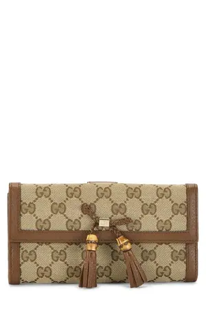 Gucci Original Gg Canvas Bamboo Tassel Wallet - Brown