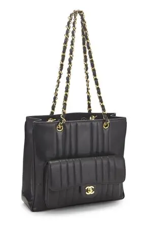 Chanel Vertical Quilted Caviar Pocket Tote