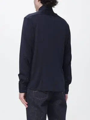 Brunello Cucinelli Slim Fit Cotton And Silk Shirt With French Collar - Blue